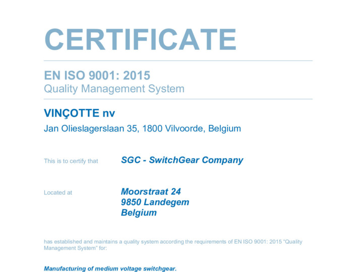 Medium voltage projects - Switchgear Company